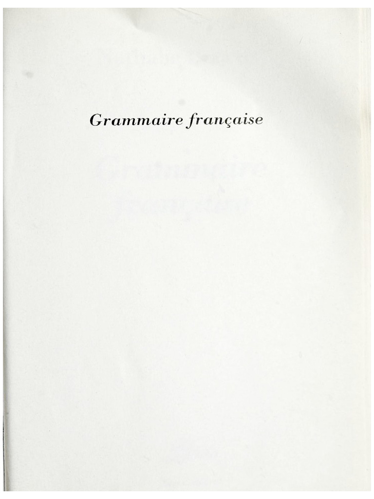 Grammaire Francaise | PDF
