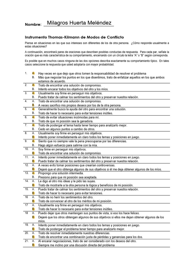 Thomas-Kilmann Instrument-1 | PDF
