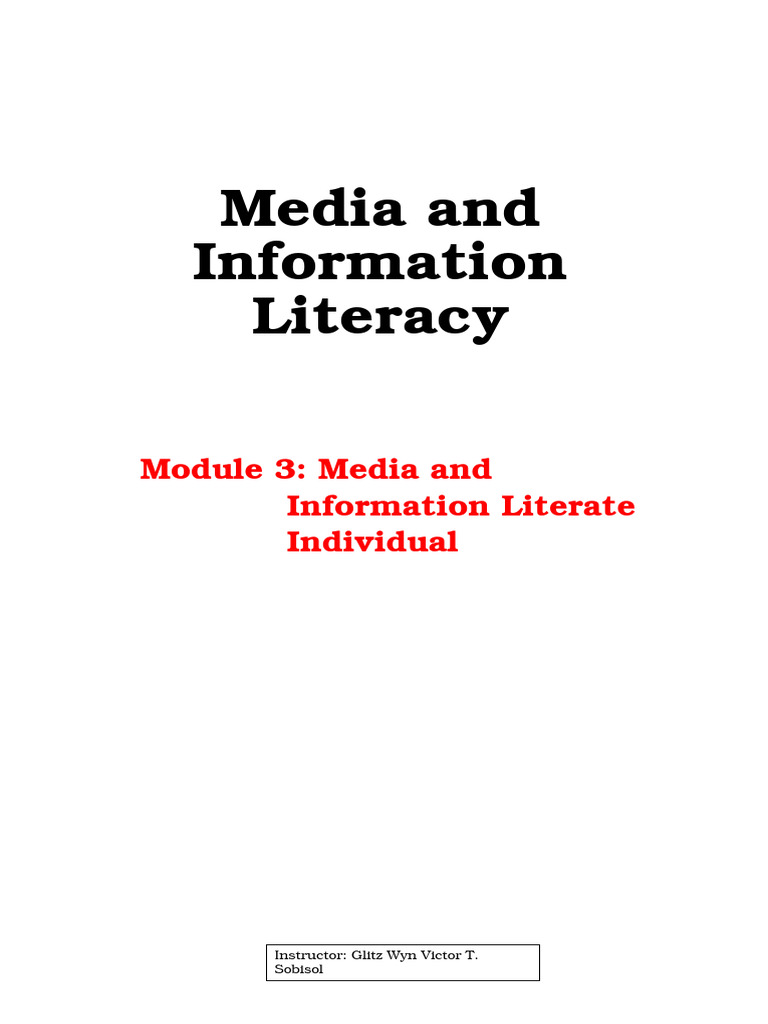 MIL Module 3 | PDF | Information Literacy | Educational Technology