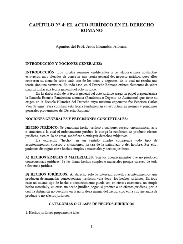 Capítulo IV. Teoría Del Acto Jurídico. | PDF | Pagos | Donación