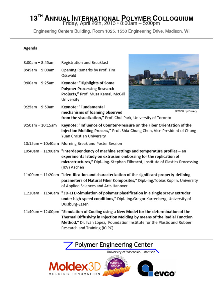 13th Annual International Polymer Colloquium Polymer Engineering | PDF
