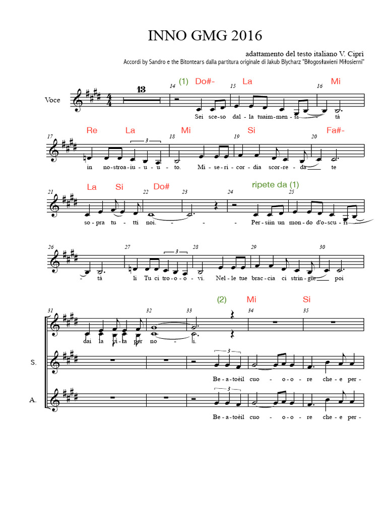 Inno-GMG-2016-Spartito-ITA | PDF