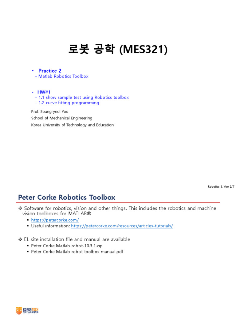 Lab 2 - Robotics - Robotics Toolbox | PDF | Matlab | Computer Engineering