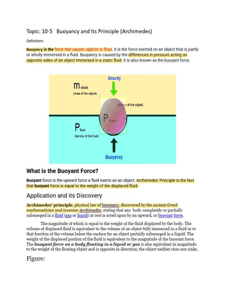 Understanding Archimedes' Principle | PDF | Buoyancy | Density