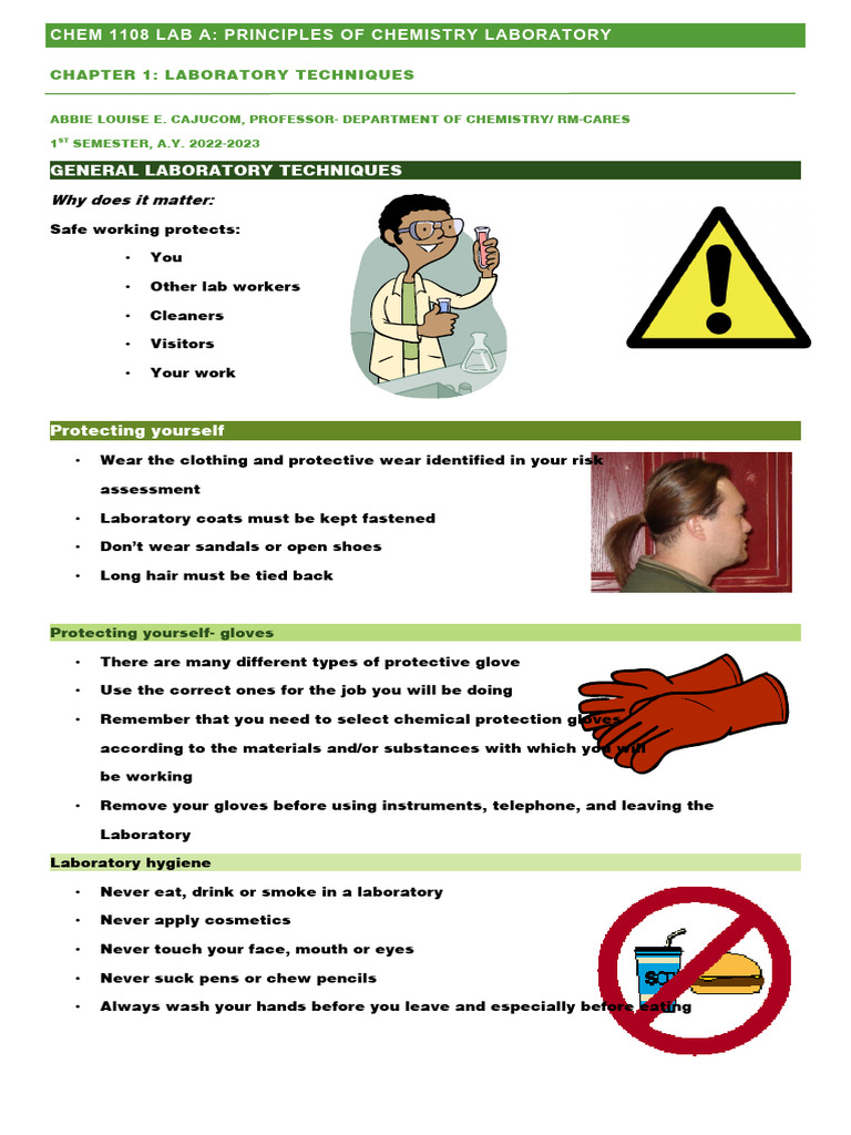 Chemistry Lab Safety Guide | PDF | Laboratories | Chemistry
