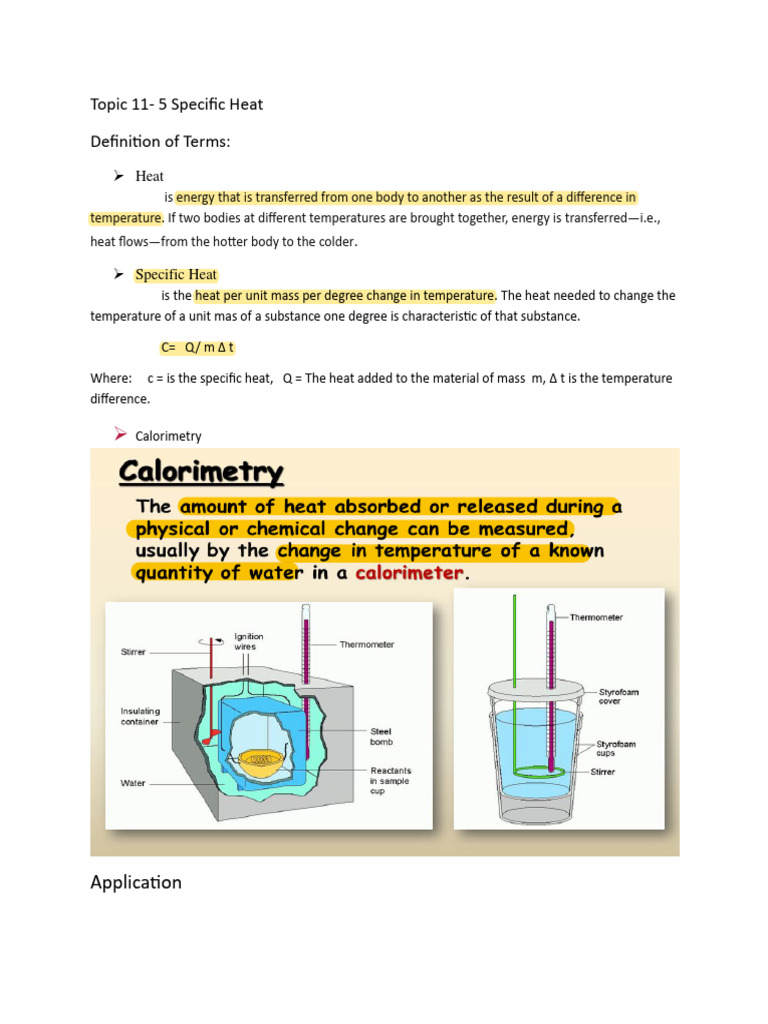 Topic 11-5 Specific Heat | PDF