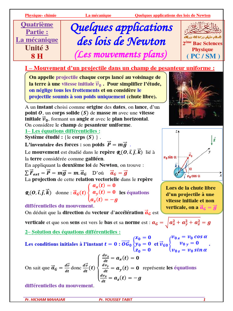 Applications des lois de Newton | PDF | Lois du mouvement de Newton ...