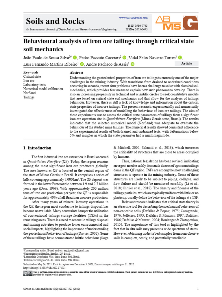 Behavioural Analysis of Iron Ore Tailings Through | PDF | Elasticity (Physics) | Young's Modulus