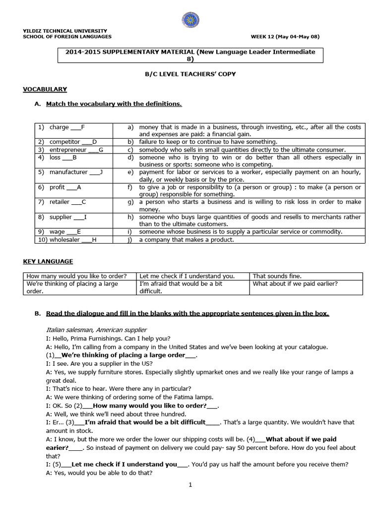 New Language Leader Intermediate Unit 8 | PDF | Atlantis