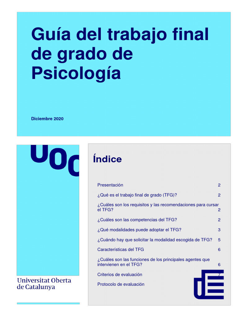Guia TFG Psicologia 20202 ES | PDF