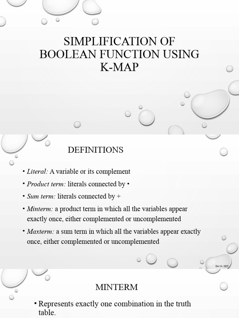 1 Simplification Using K-Maps and Sop Minterms | PDF