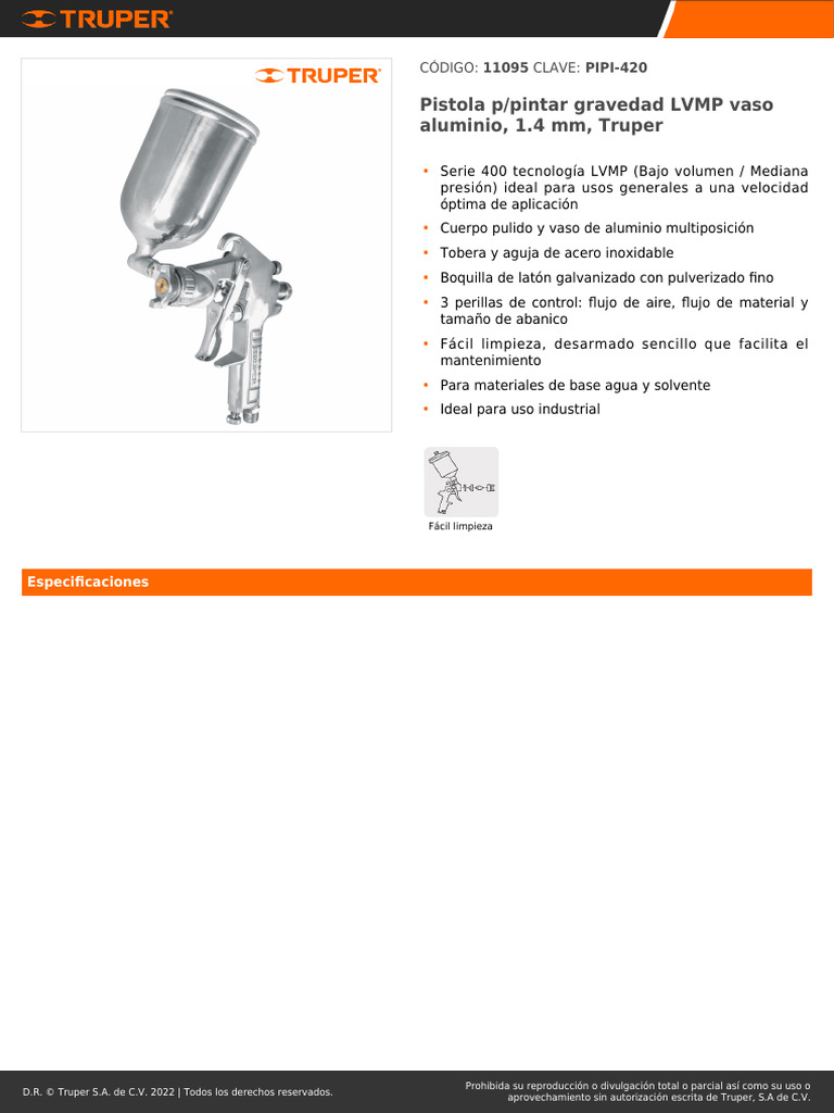 AEROGRAFO 11095 TRUPER | PDF | Química | Materiales