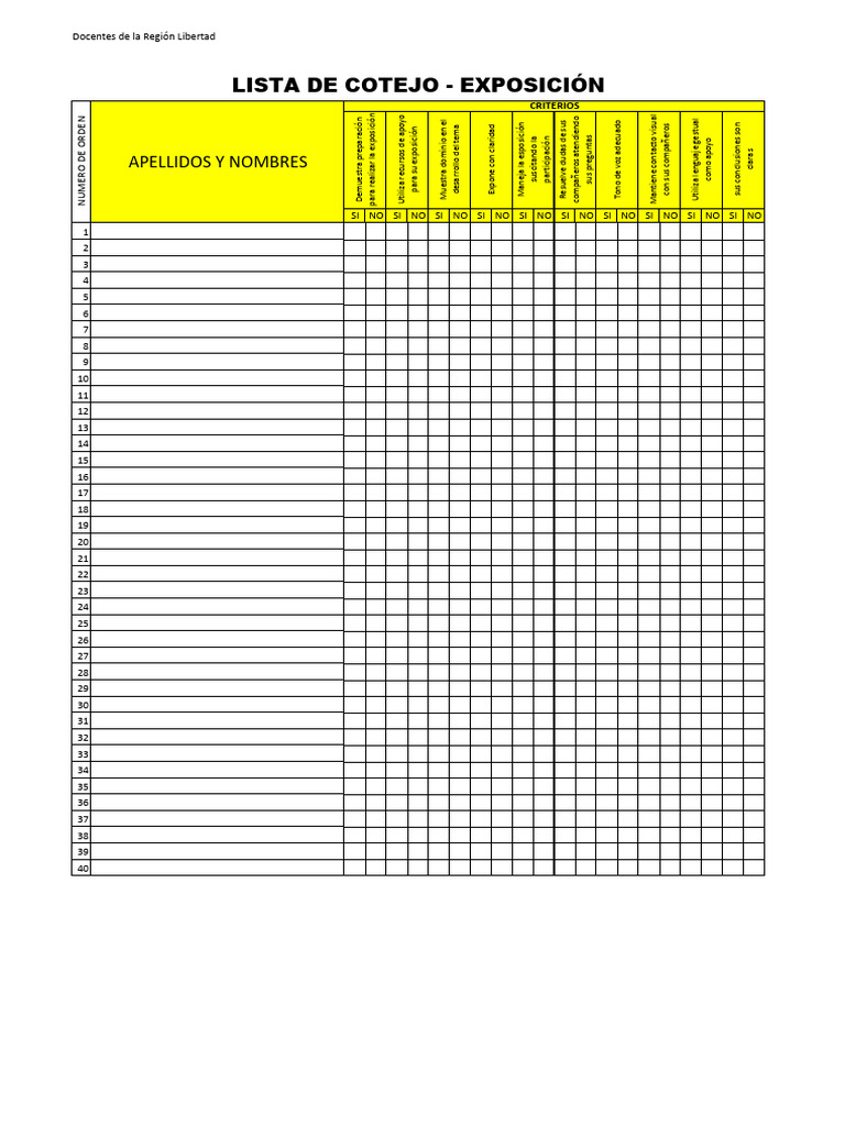 Evaluación Docente en Exposiciones | PDF