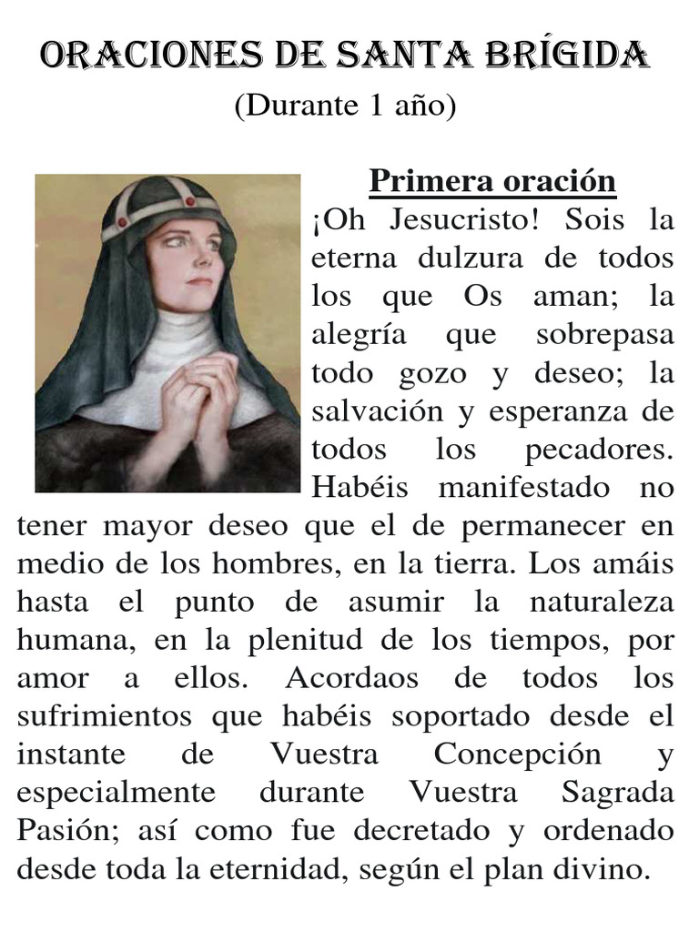 Oraciones Santa Brigida | PDF | Oración | Pecado