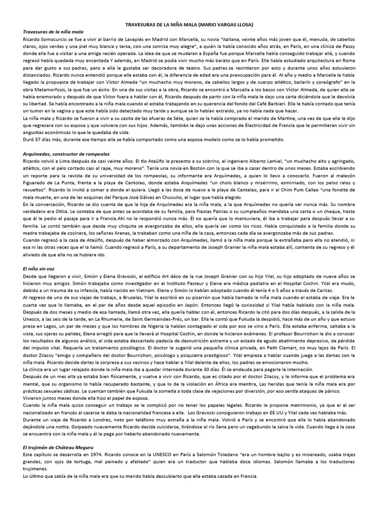 Travesuras de la niña mala | PDF