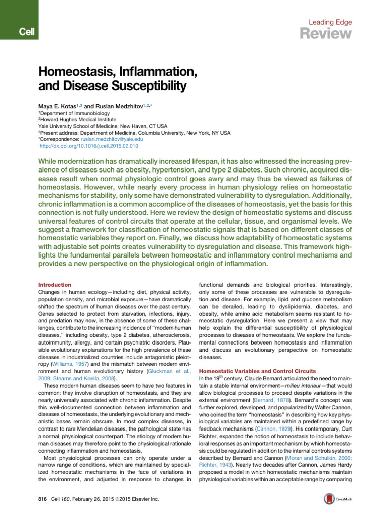 Homeostasis, Inflammation, and Disease Susceptibility | PDF ...