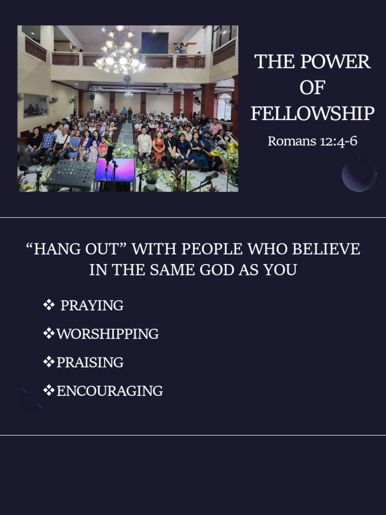 Promotional Talk - THE POWER OF FELLOWSHIP | PDF
