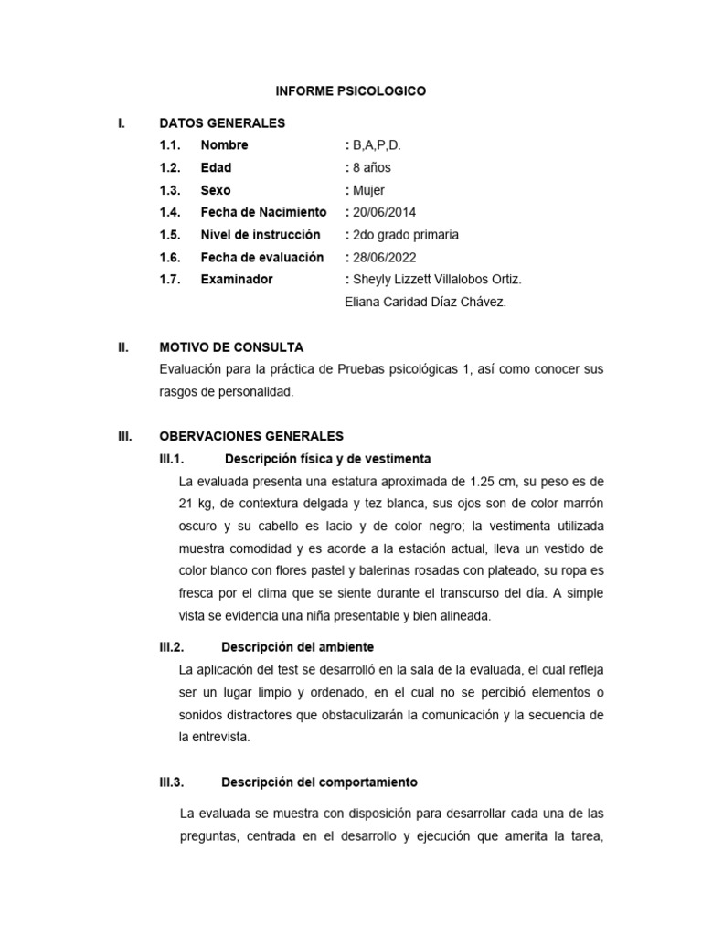 CUESTIONARIO DE PERSONALIDAD PARA NIÑOS ESPQ - BRYANNA | PDF