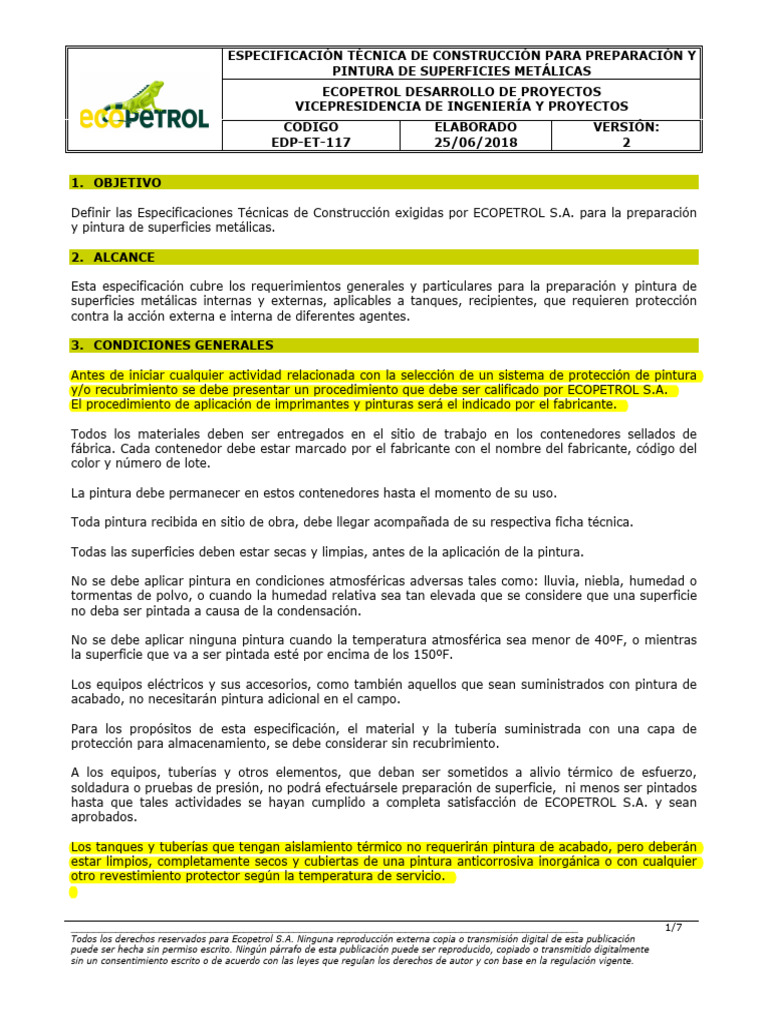 Anexo 37 Edp-Et-117 Esp Téc de Const para Preparación y Pintura de ...