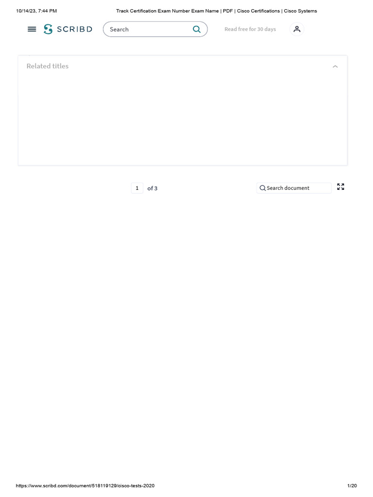 Track Certification Exam Number Exam Name - PDF - Cisco Certifications ...