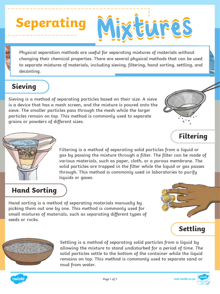 Za NST 1678951829 Separating Mixtures - Ver - 1 | PDF