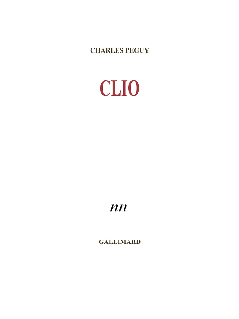 Charles Péguy - Clio | PDF