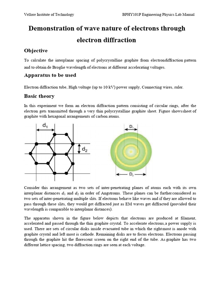Electron Diffraction | PDF | Diffraction | Electron