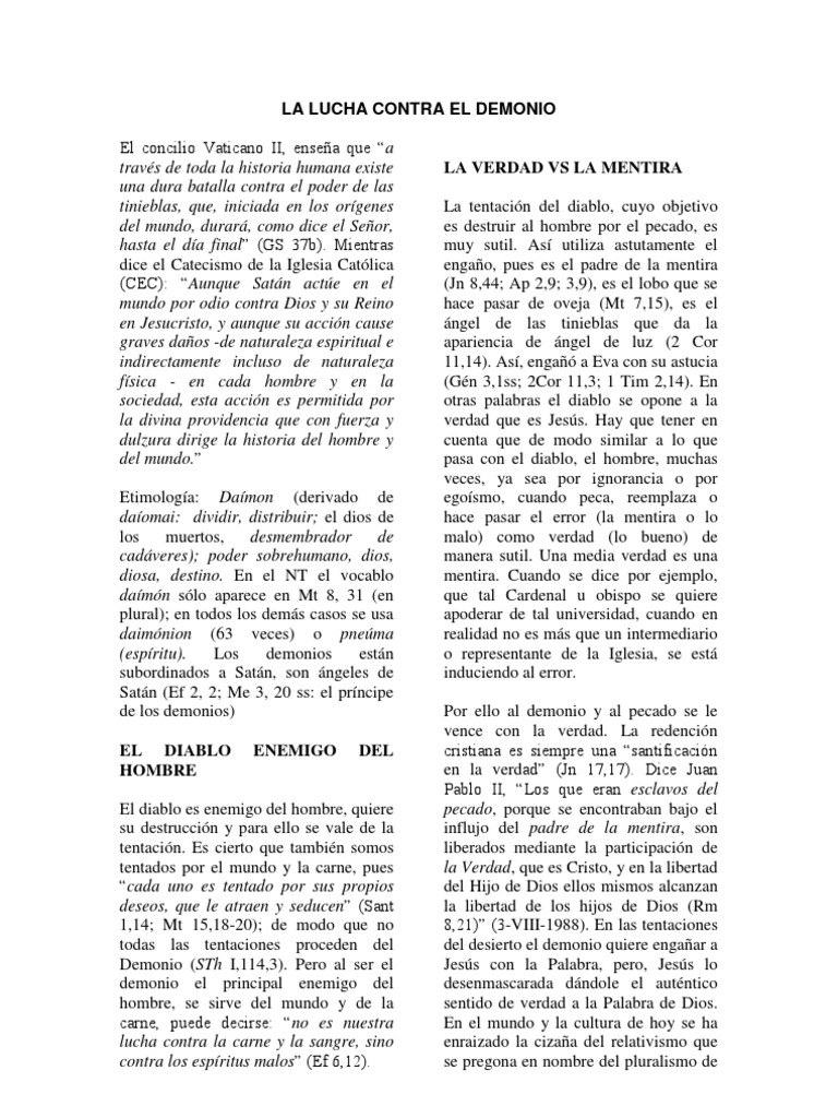 Lucha Contra El Demonio | PDF | Demonios | Diablo