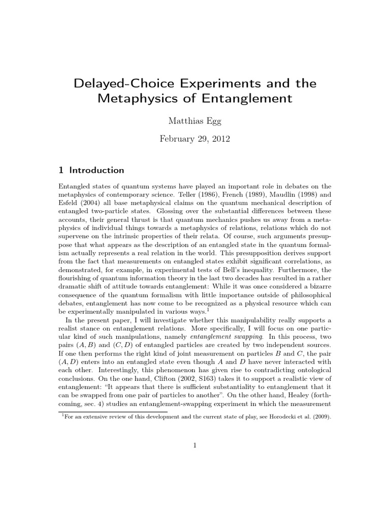 Delayed Choice | PDF | Quantum Entanglement | Quantum Mechanics