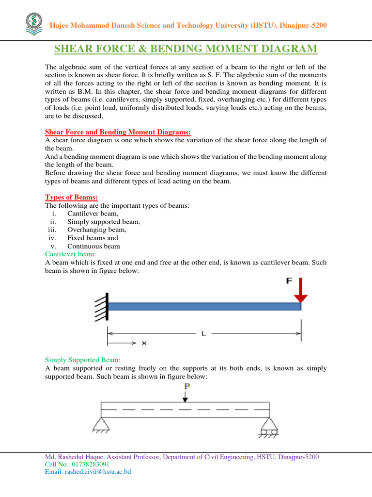 SFD & BMD | PDF | Bending | Beam (Structure)