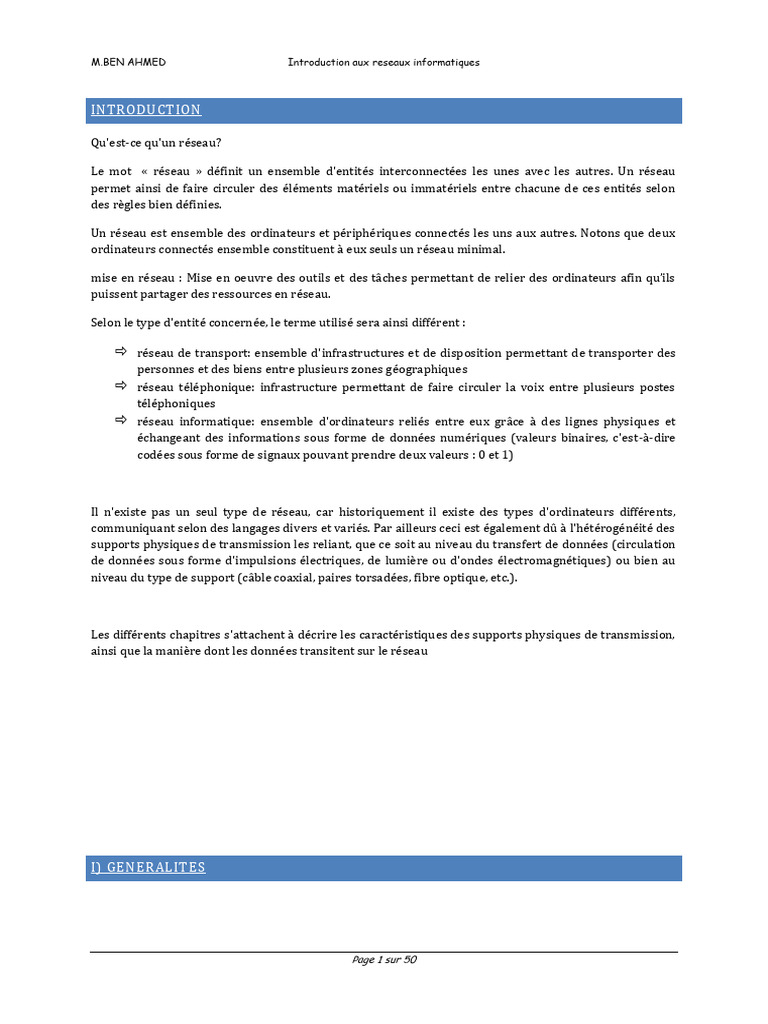 Polycope - Cours - Introduction Aux Reseaux Informatiques | PDF | Technologie et ingénierie