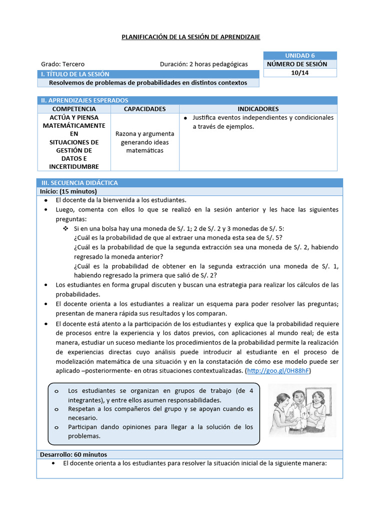 Probabilidades 3-MAT-U6-3er-Grado-Sesion-10 | PDF | Probabilidad