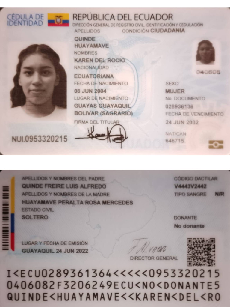 Cédula Karen Quinde | PDF