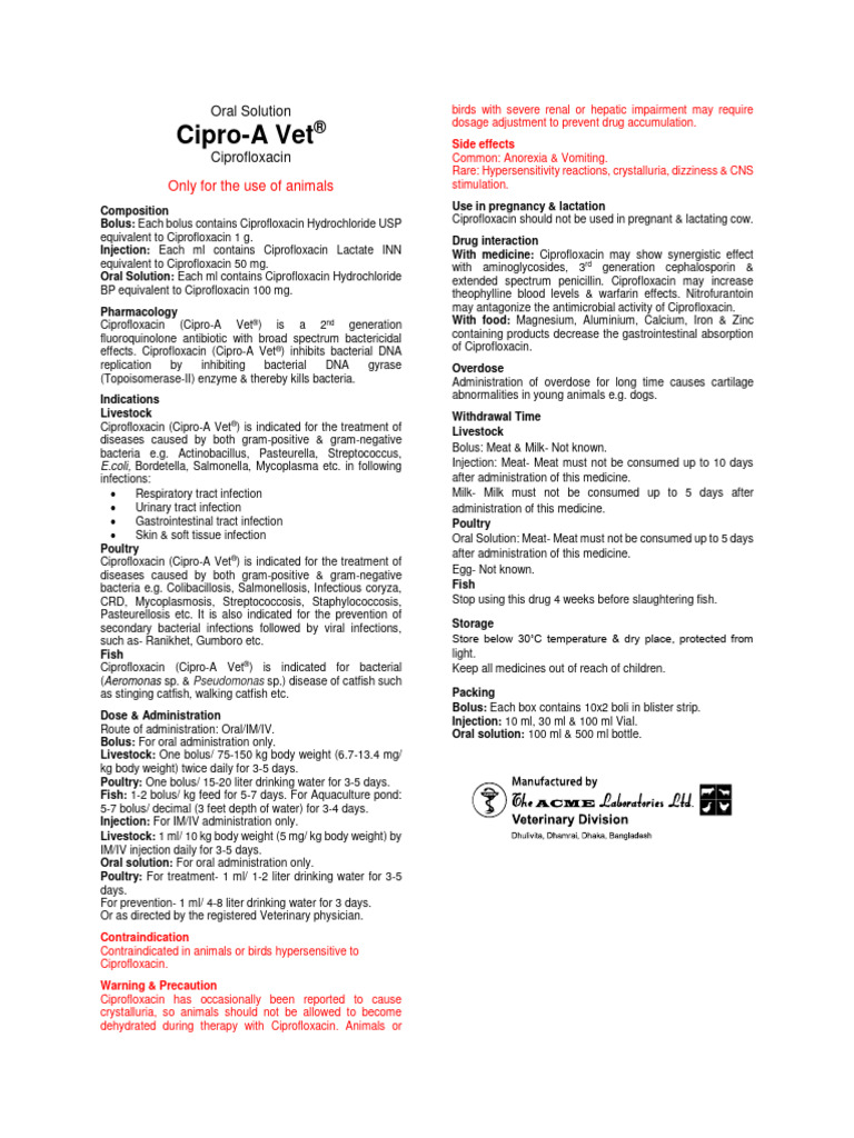 Cipro A Vet | PDF | Medical Specialties | Clinical Medicine