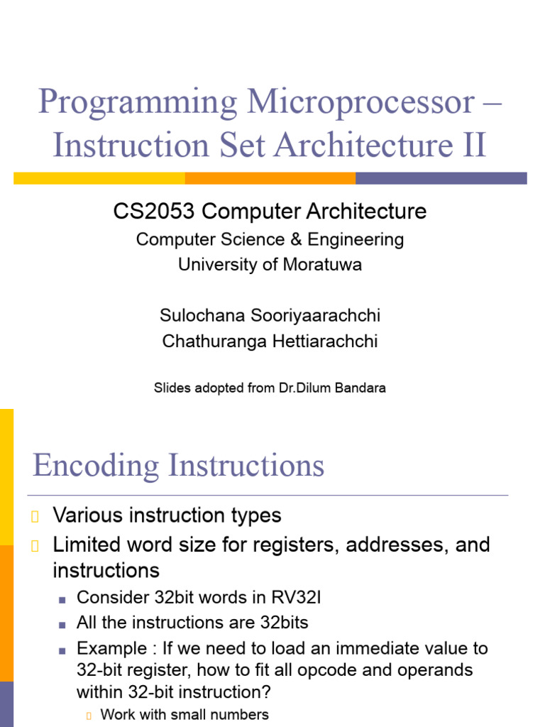 03 - Instruction Set Architecture-RV Part II | PDF | Teaching Methods ...