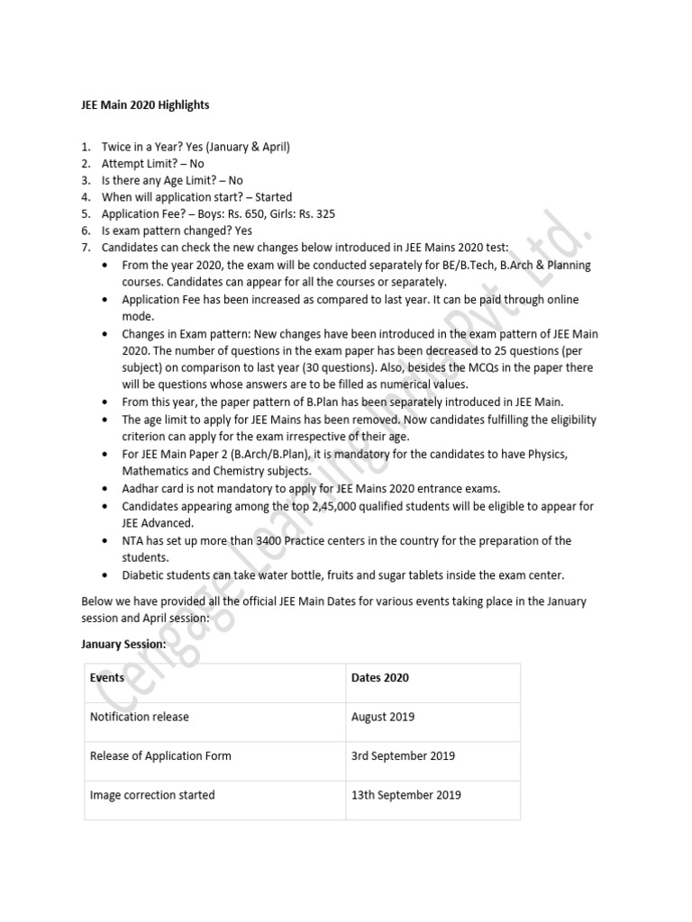 Cengage Jee Main 2020 Details. CB1198675309 | PDF