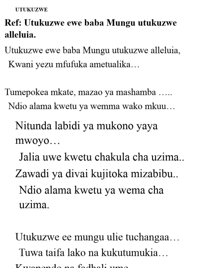 Utukuzwe Ewe | PDF