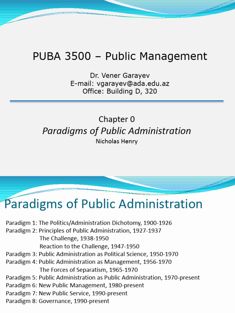 Chapter 0 - Paradigms of Public Administration | PDF | Public ...