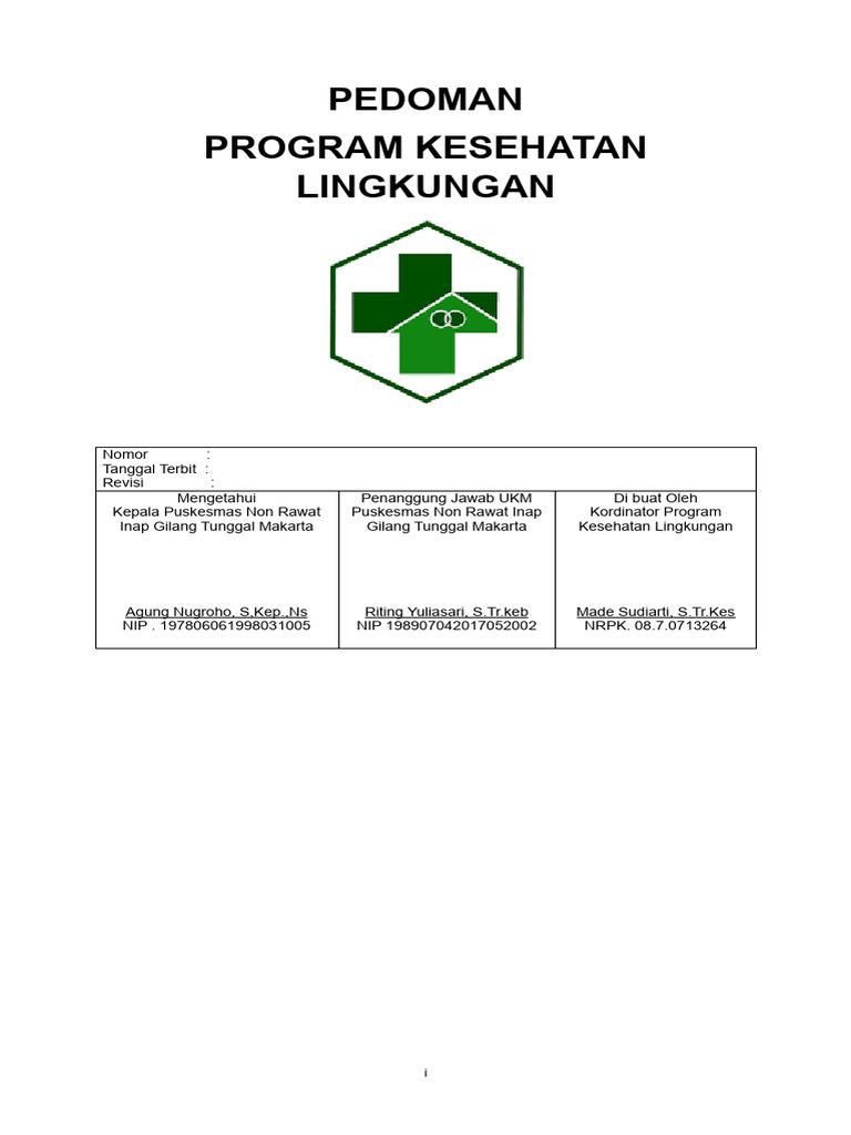 Pedoman Inspeksi Kesehatan Lingkungan | PDF | Kesehatan Holistik ...