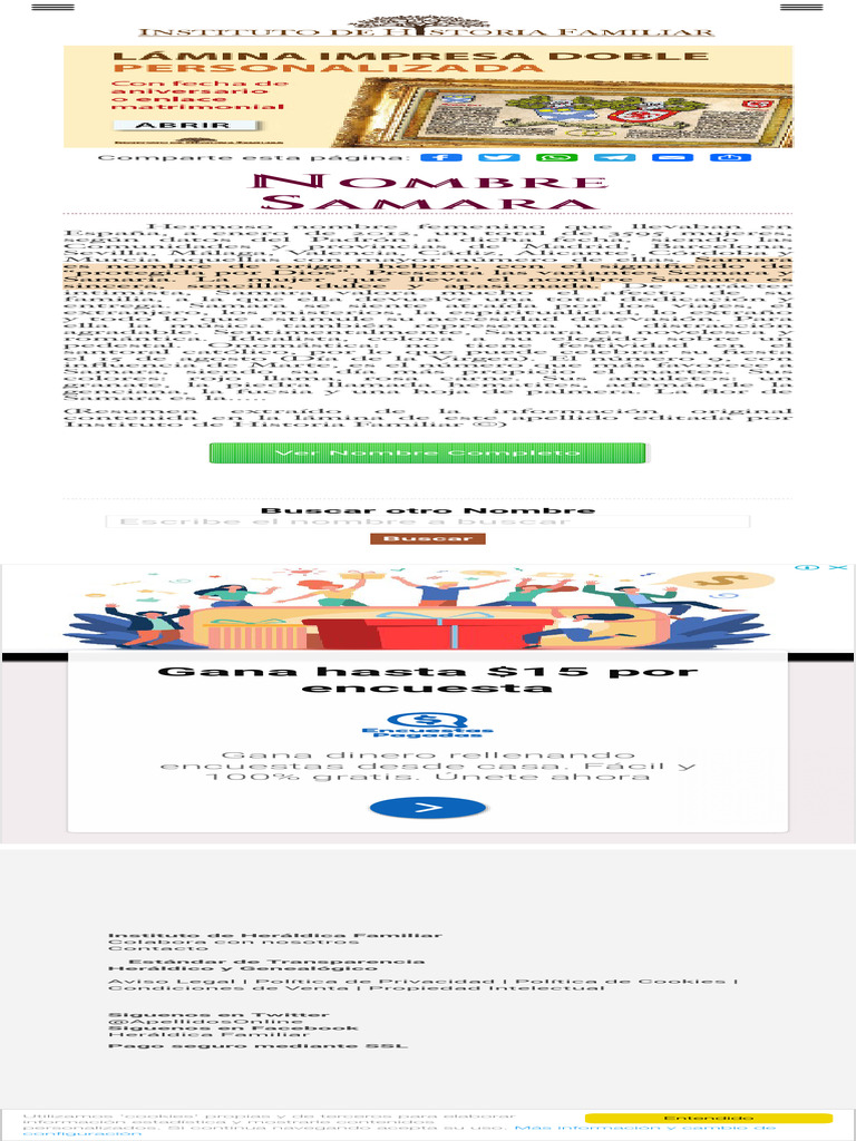 Significado del nombre Samara | PDF