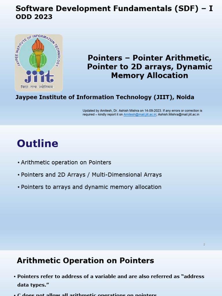 Software Development Fundamentals (SDF) - I: Jaypee Institute of ...