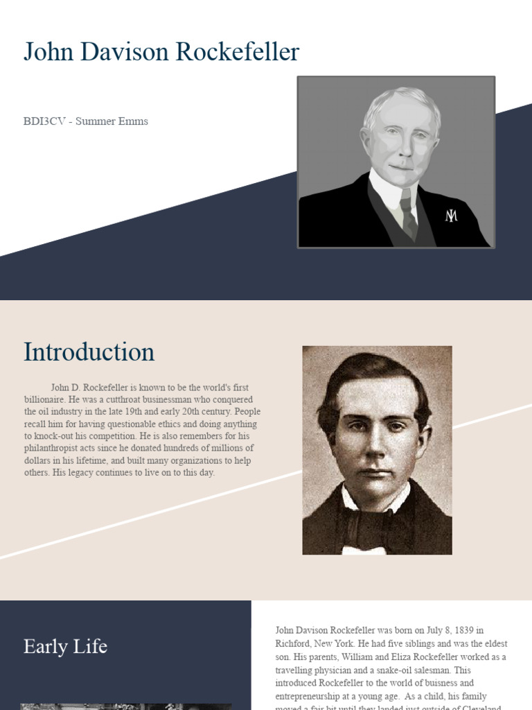 Rockefeller: Oil Tycoon & Philanthropist | PDF | John D. Rockefeller ...