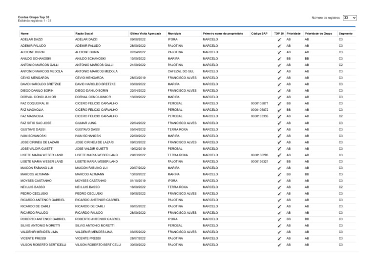 Contas Grupo Top 30 - Salesforce - Unlimited Edition | PDF