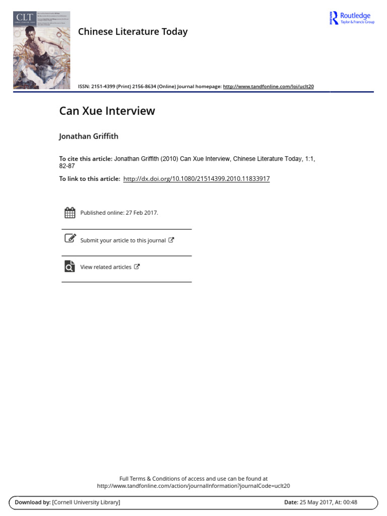 Can Xue - Interview (2010) | PDF | Experience
