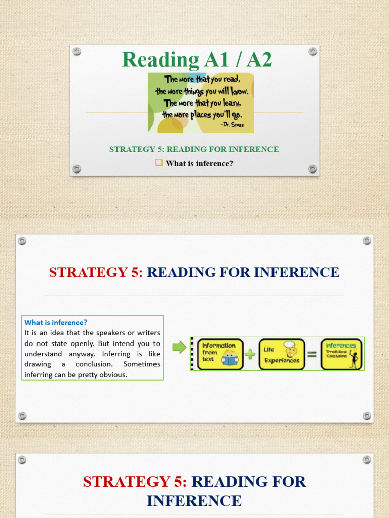 Reading A1 A2 READING FOR INFERENCE - STRATEGY 5 | PDF | Language Arts ...