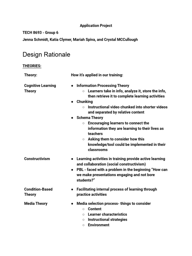 Ap Design Rationale Training Materials 1 | PDF | Constructivism ...