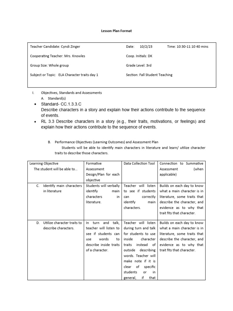 Ed Unit Lesson Plan 1 | PDF | Cognitive Science | Cognitive Psychology