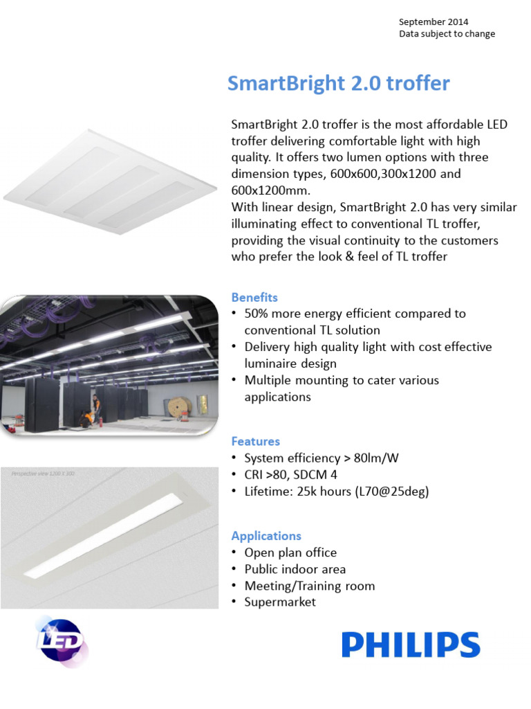 Affordable SmartBright 2.0 LED Troffer | PDF | Light Emitting Diode ...