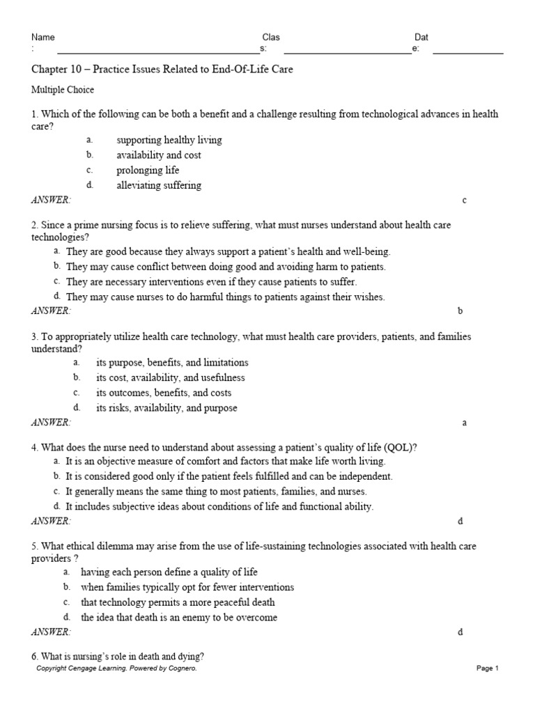 Chapter 10 Practice Issues Related To End of Life Care | PDF
