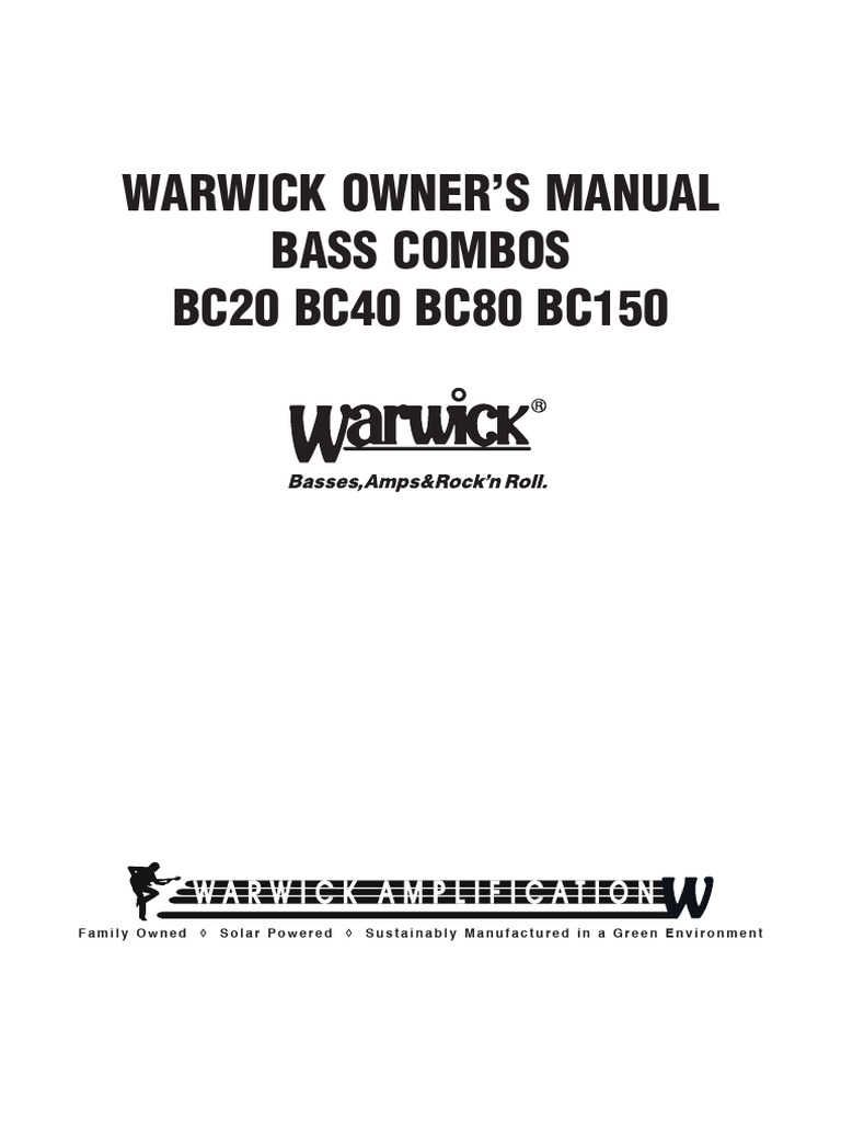 Warwick Basscomboseries Eng | PDF | Amplifier | Loudspeaker